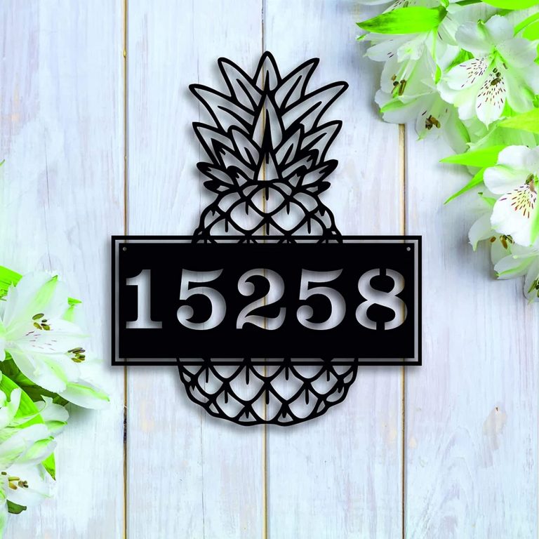 Custom Pineapple Address Sign House Number Plaque Home Decor - Custom ...