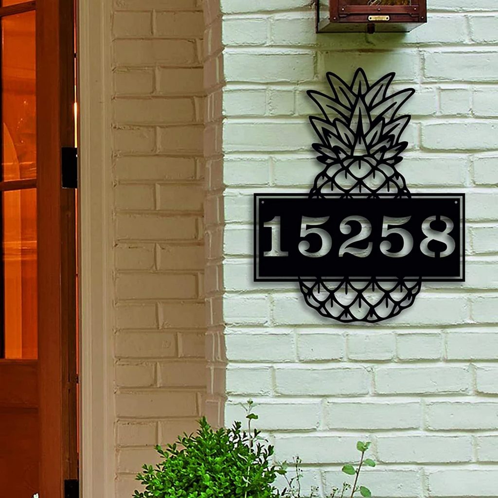 Custom Pineapple Address Sign House Number Plaque Home Decor - Custom ...