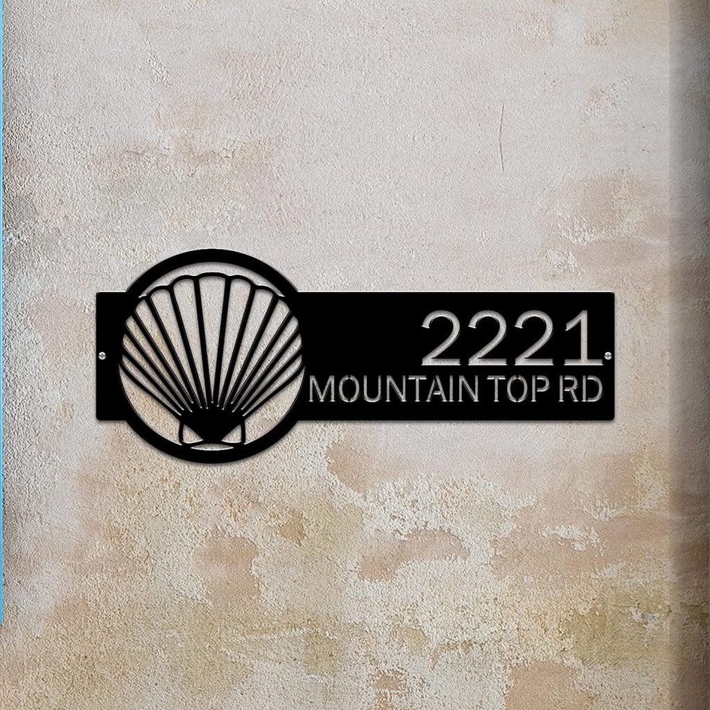 Personalized Seashell Address Sign Beach Theme House Number - Custom ...