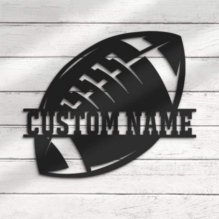 Custom American Football Metal Wall Art Personalized Football Player ...