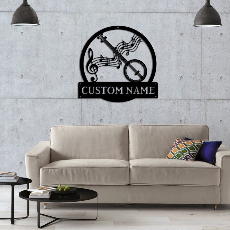 Banjo Music Metal Art Personalized Metal Name Signs Music Room Decor ...