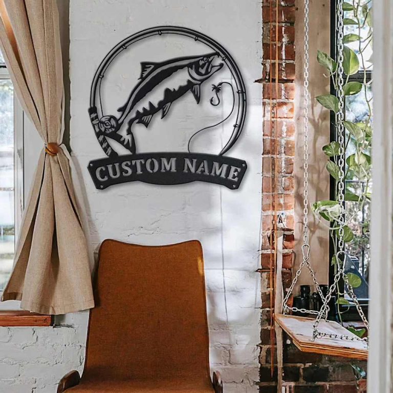 Chinook Salmon Fish Metal Sign Outdoor Decor Funny Fishing Signs ...