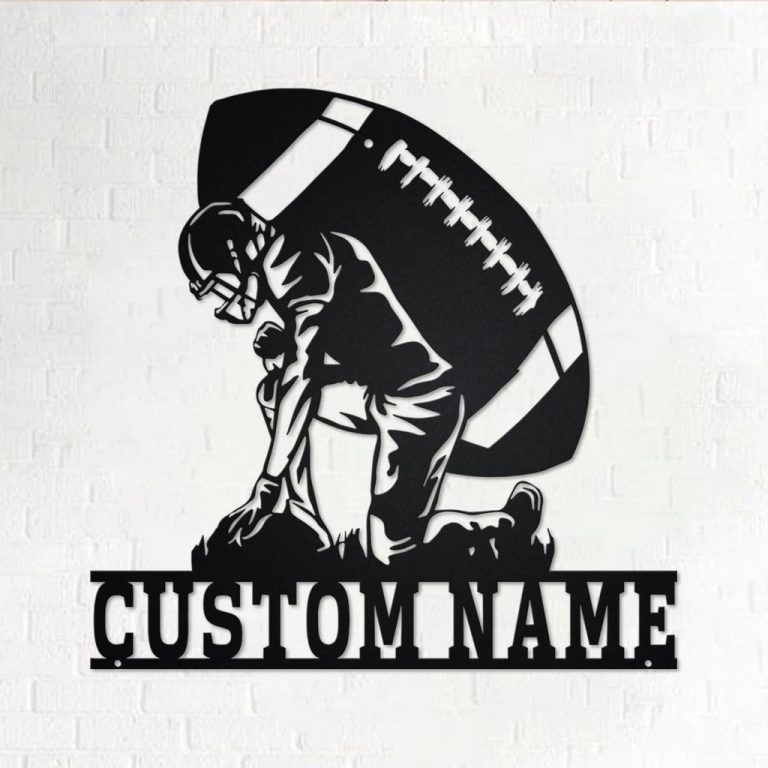 Personalized US Football Metal Sign Custom Name Player Signs Decor Home ...
