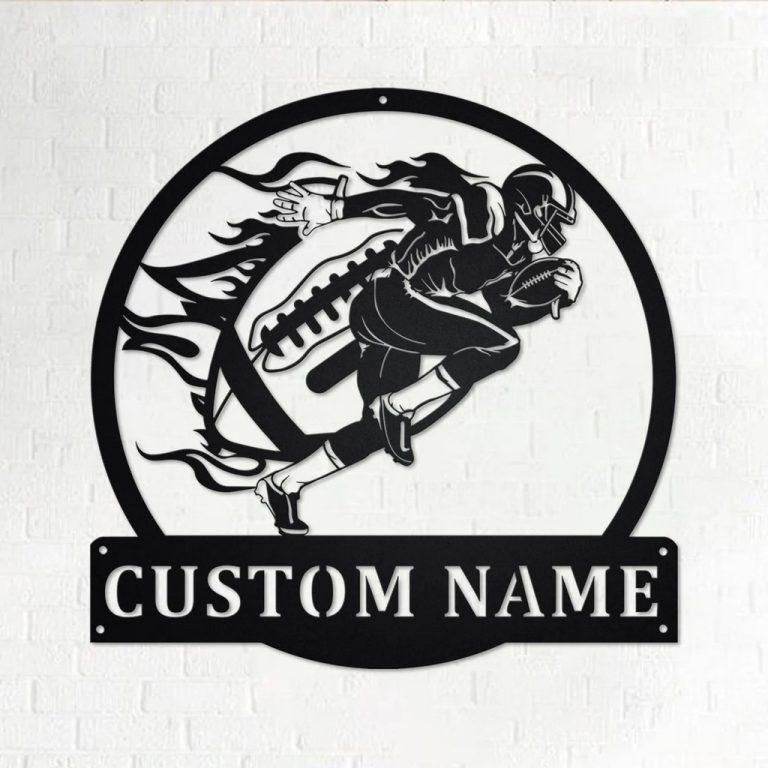 Personalized US Football Metal Sign Custom Name Player Signs Decor Home ...