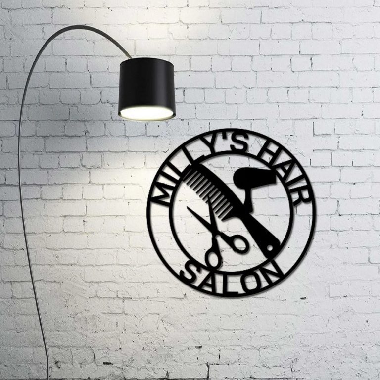 Custom Hair Salon Metal Name Sign Barber Shop Wall Decor Gift for Hair ...