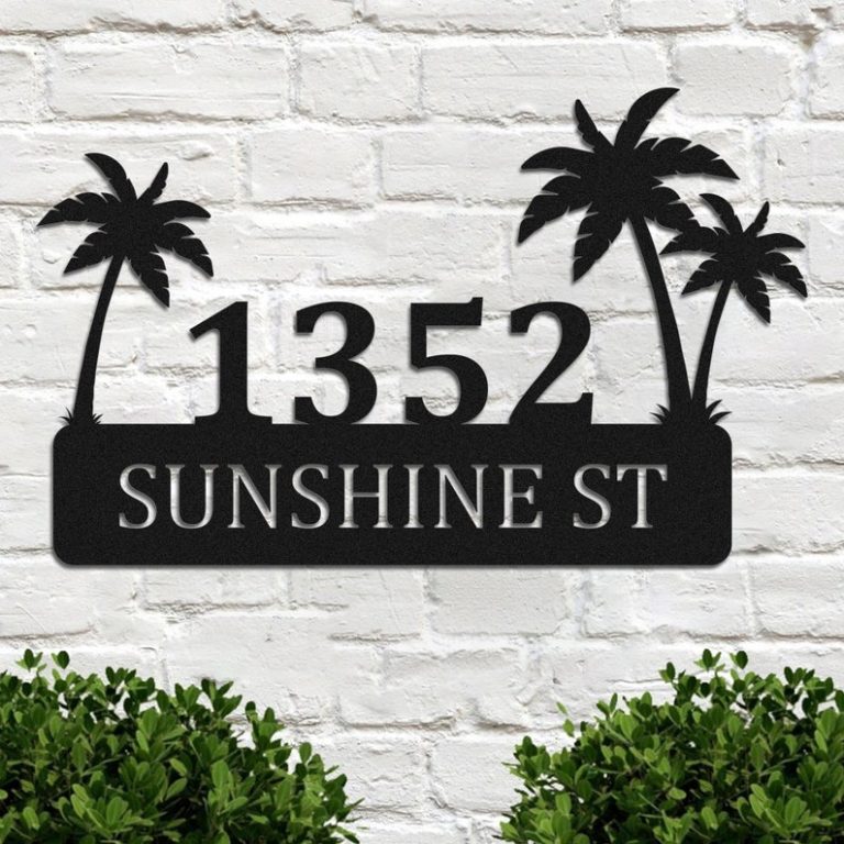 Custom Metal Street Signs, Personalized Palm Tree Metal Yard Art ...