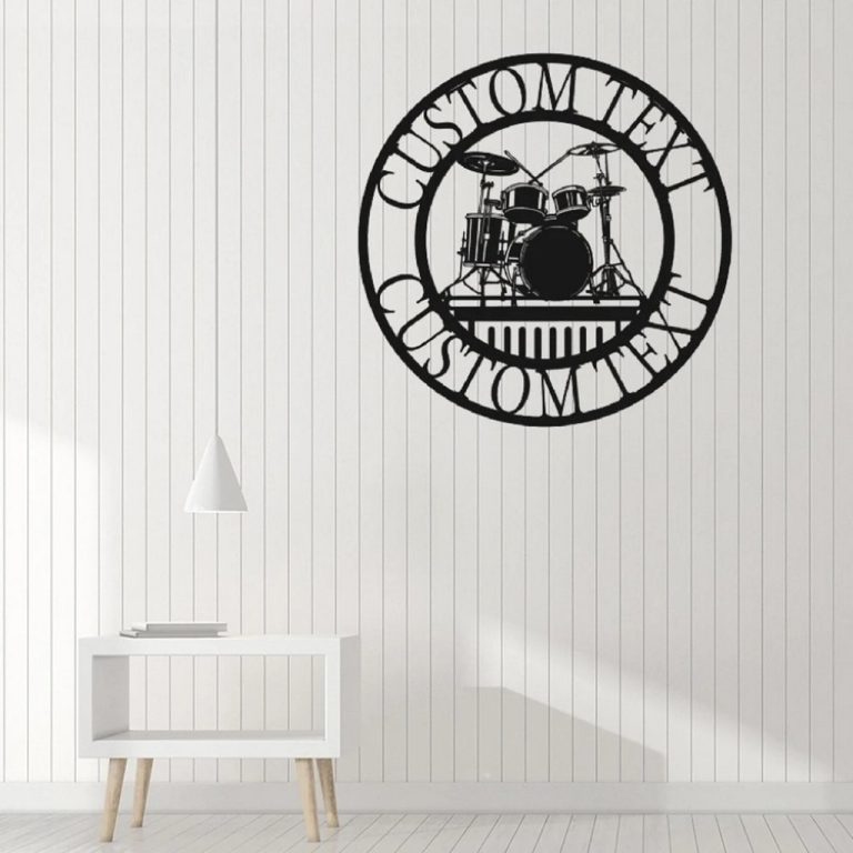 Drum Set Metal Art Personalized Metal Name Signs Music Studio Decor ...