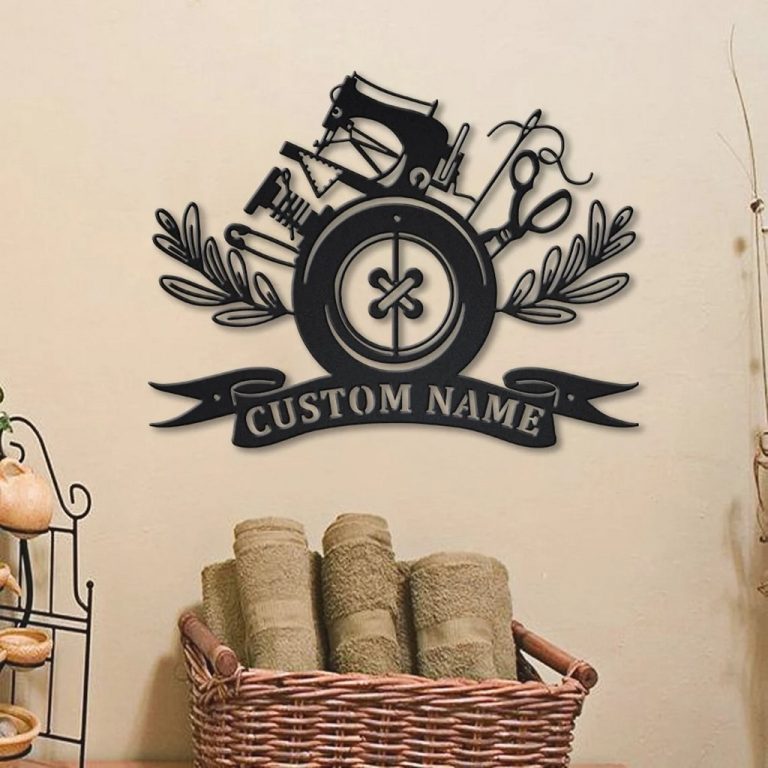 Sewing Machine Signs Personalized Metal Name Sign Sewing Room Decor ...