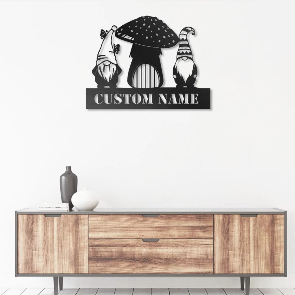 Gnome Mushroom Personalized Garden Signs Home Decor - Custom Laser Cut ...