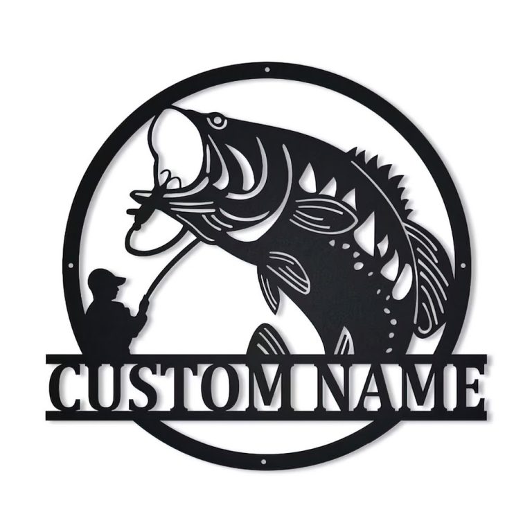 Gone Fishing Sign Personalized Bass Fishing Gifts Home Lake Sign ...
