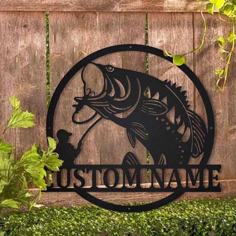 Gone Fishing Sign Personalized Bass Fishing Gifts Home Lake Sign ...