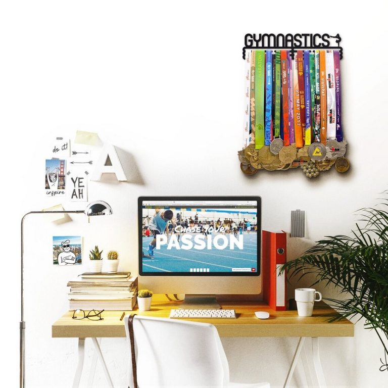 Gymnastics Medal Hanger Display Wall Rack Frame With 12 Hooks For ...