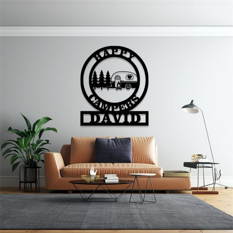 Happy Camper Metal Signs Personalized Metal Name Sign Camping Art ...