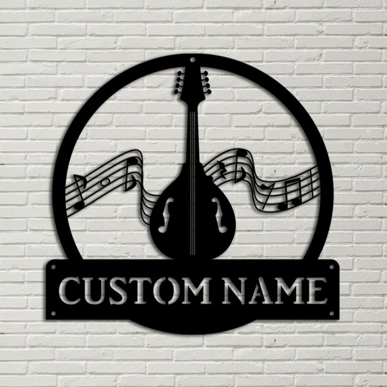 Mandolin Metal Art Personalized Metal Name Signs Music Room Decor ...