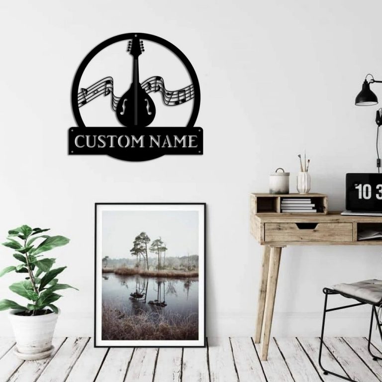 Mandolin Metal Art Personalized Metal Name Signs Music Room Decor ...