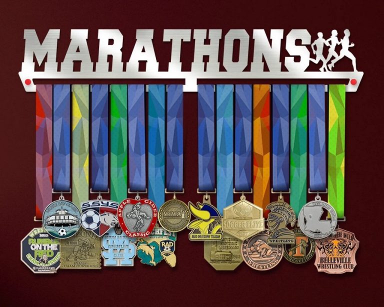 Marathons Medal Hanger Display Wall Rack Frame for Runner, Athlete ...