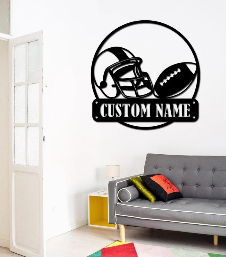 Personalized American Football Metal Sign Wall Art Custom Rugby Signs ...