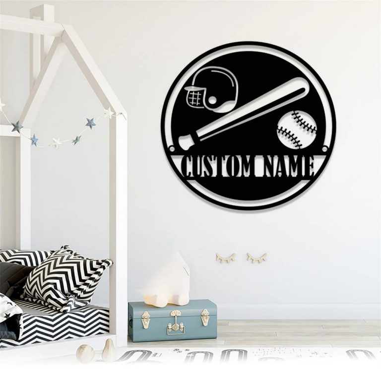 Personalized Baseball Player Metal Name Sign Baseball Wall Art Decor ...