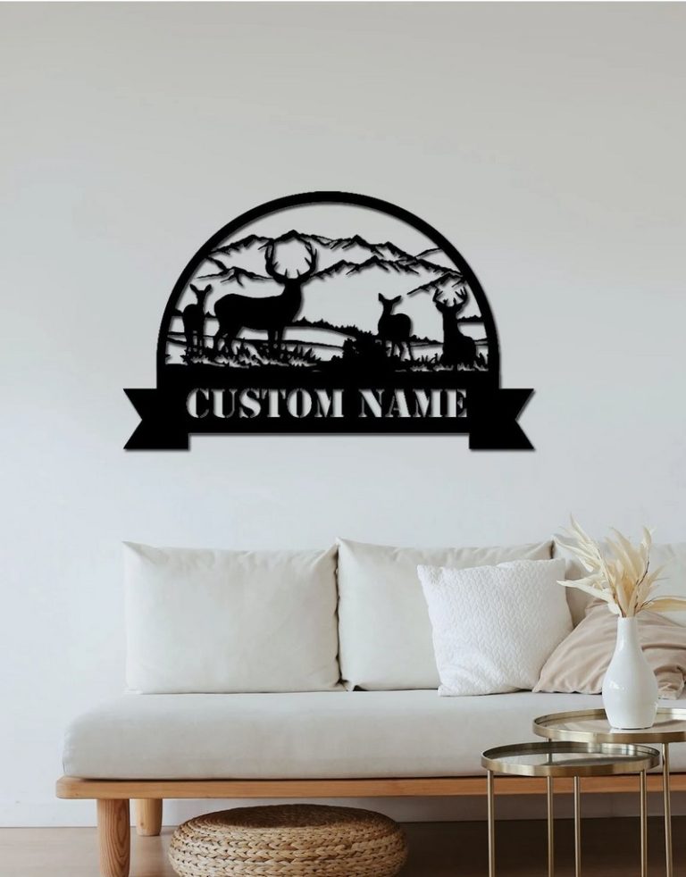 Personalized Buck Deer Hunting Metal Wall Art Custom Hunter Name Sign ...
