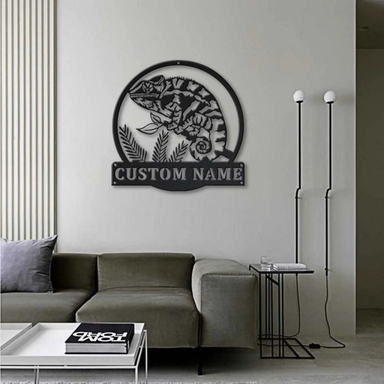 Personalized Chameleon Metal Sign Art Home Decor Gift for Animal Lover ...