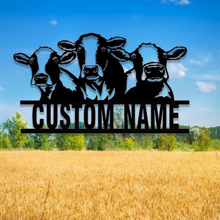 Personalized Cow Metal Signs Housewarming Gift for Farmer Rustic Farm ...