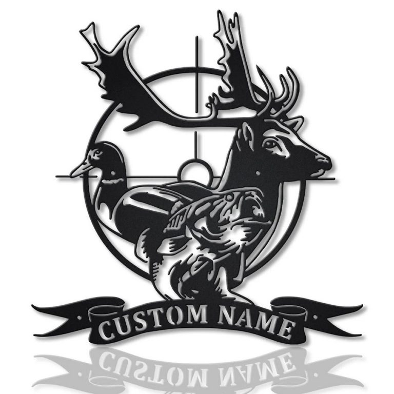 Personalized Deer Duck Fish Hunting Metal Wall Art Custom Hunter Name ...