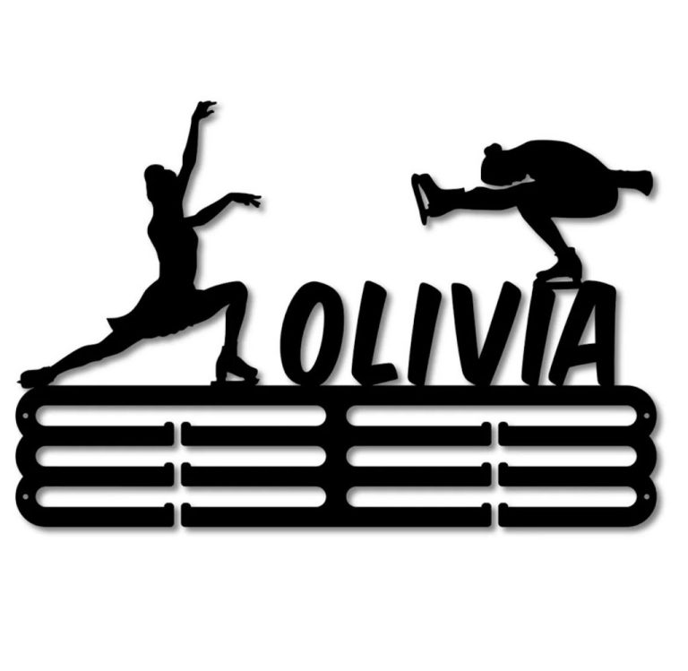 Personalized Figure skating Medal Hanger Display Wall Rack Frame With ...
