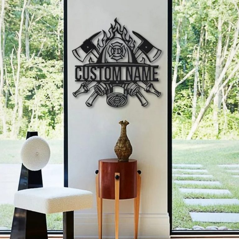 Firefighter Personalized Metal Sign Custom Fireman Name Gift for Man ...