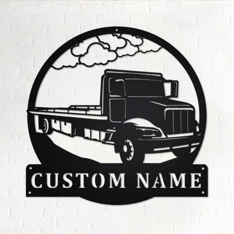 Personalized Flatbed Tow Truck Metal Name Sign Home Decor Gift for ...