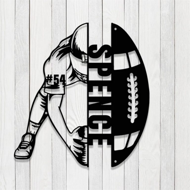 Personalized US Football Metal Sign Custom Name Player Signs Decor Home ...