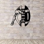 Personalized US Football Metal Sign Custom Name Player Signs Decor Home ...