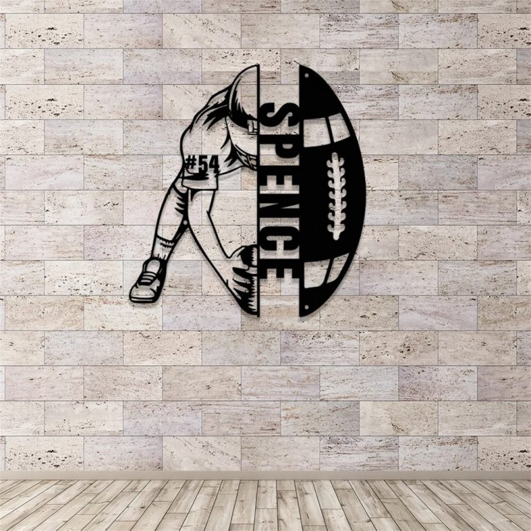 Personalized US Football Metal Sign Custom Name Player Signs Decor Home ...