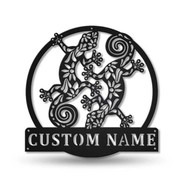 Personalized Gecko Metal Sign Art Home Decor Gift for Animal Lover ...