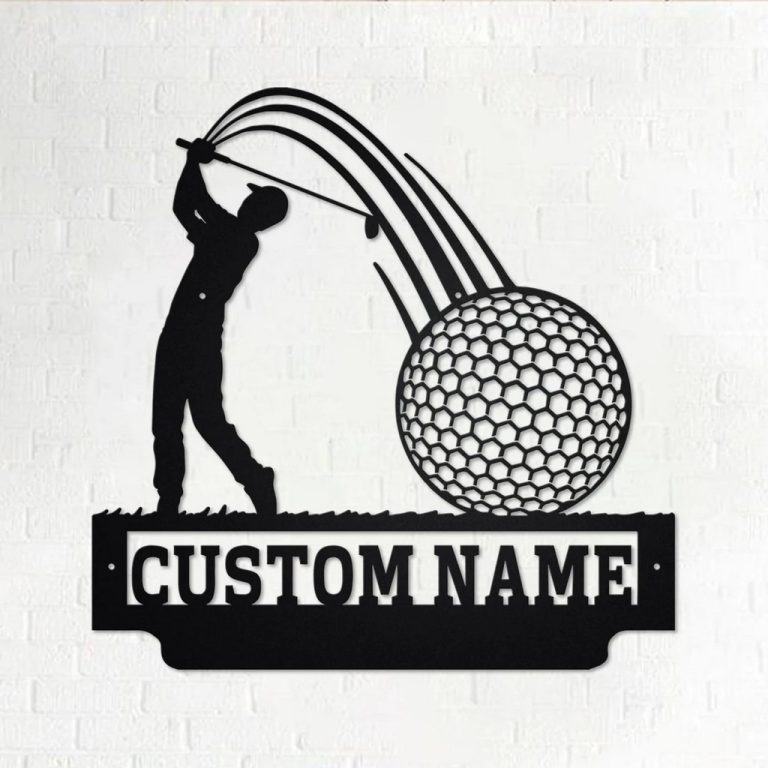 Personalized Golfer Metal Wall Art Custom Golf Sign Decor Home - Custom ...