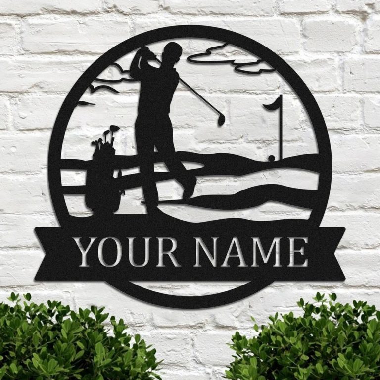 Personalized Golfer Metal Wall Art Custom Golf Sign Decor Home - Custom ...