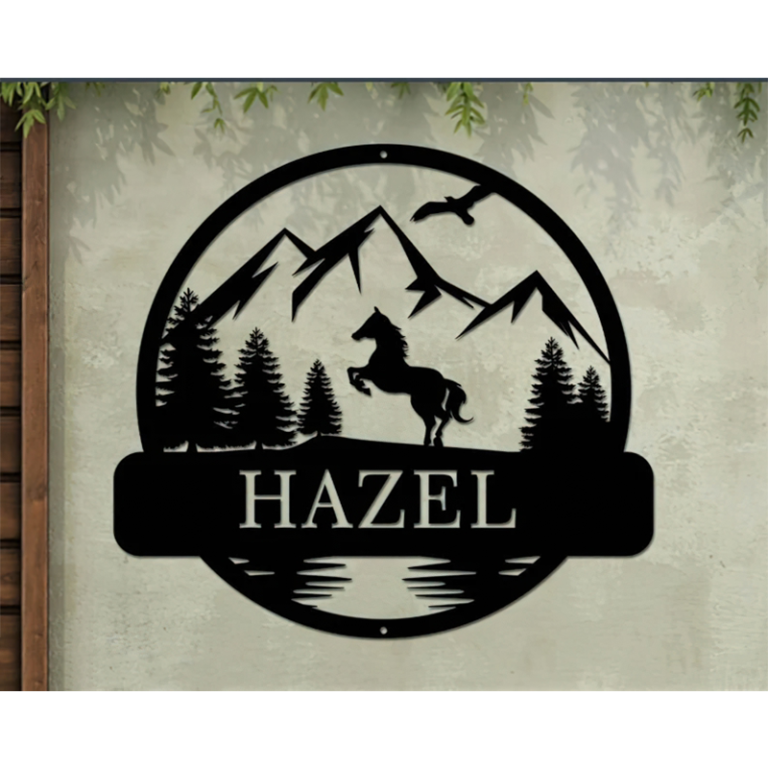 Personalized Horse Metal Sign Farmhouse Horse Signs Mountain Decor ...
