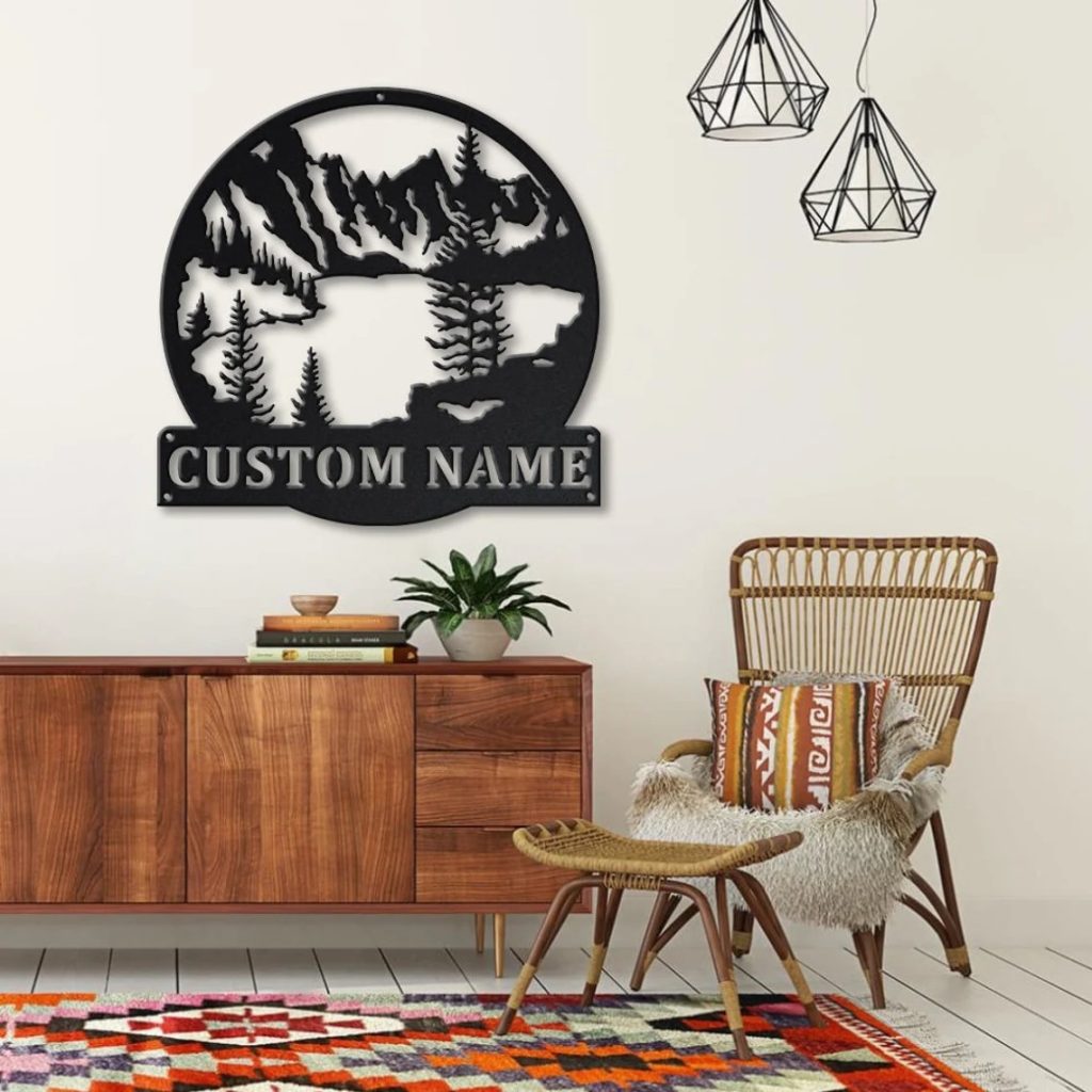 Personalized Hunting Mountain Lake Metal Sign Art Metal Welcome Signs Lakehouse Decor - Custom ...