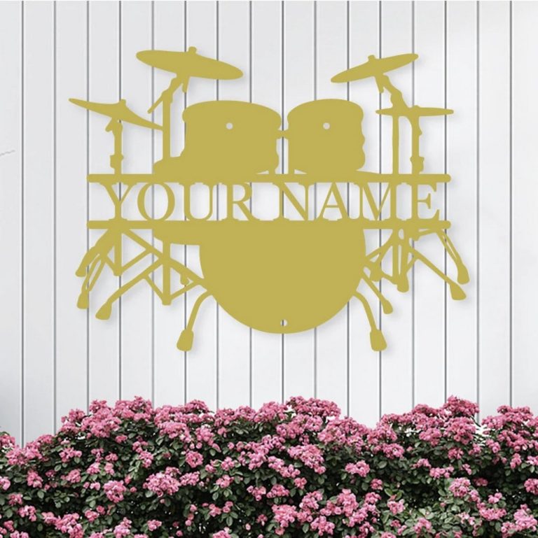 Personalized Metal Drum Set Sign Instrument Rock Music Studio Decor ...