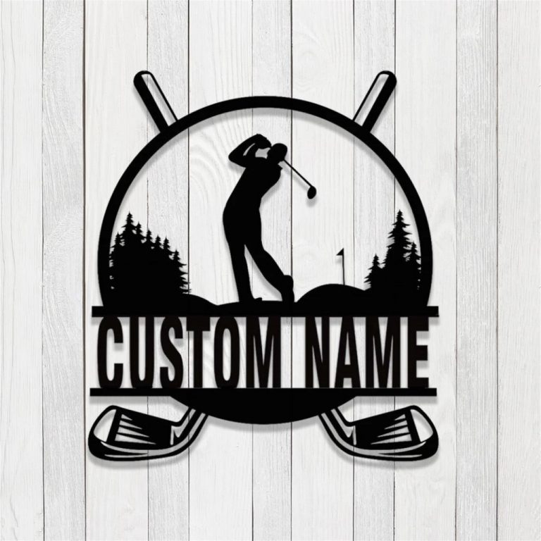 Personalized Metal Golfer Sign Wall Art Custom Golf Name Sign Gift for ...