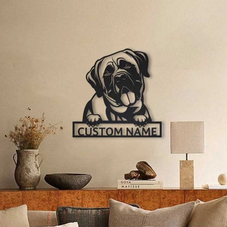 Personalized Metal Mastiff Dog Sign Art Home Decor Gift for Pet Lover ...
