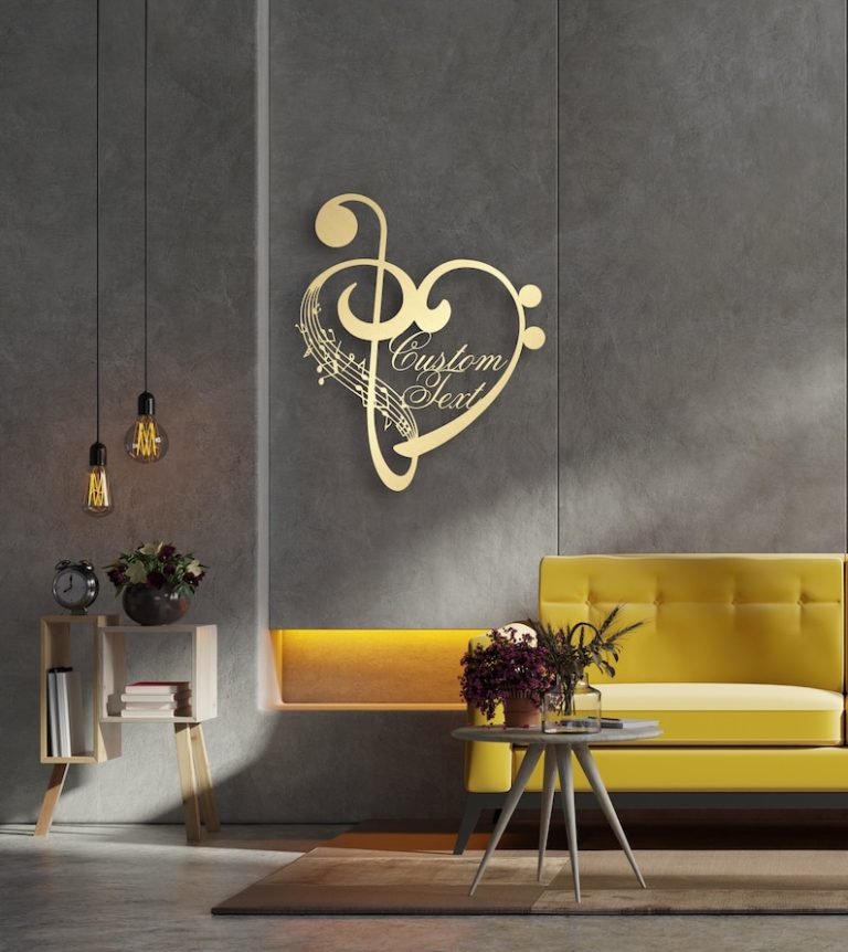 Personalized Music Notes Gift Music Notes and Heart Metal Wall Art ...