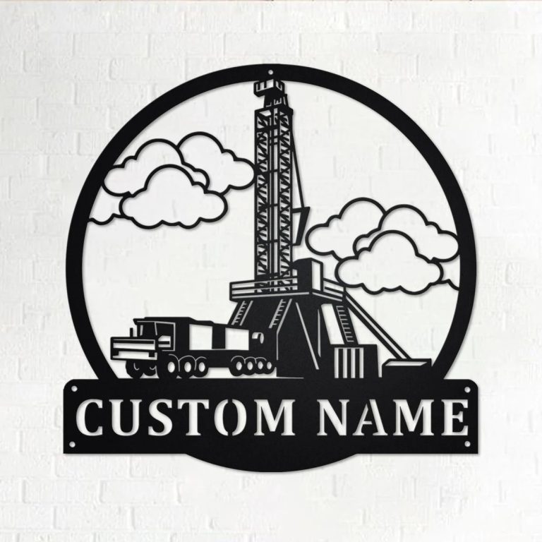 Personalized Oil Drilling Truck Metal Name Sign Home Decor Gift for ...
