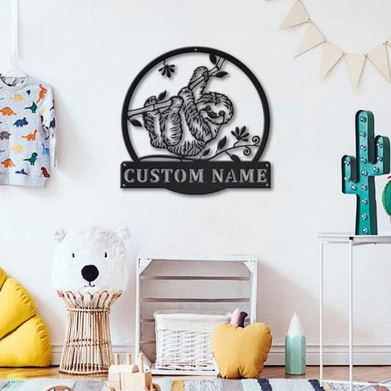 Personalized Sloth Metal Sign Art Home Decor Gift for Animal Lover ...