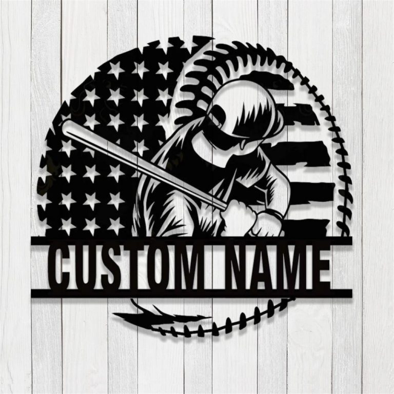Personalized US Baseball Batter Metal Sign Custom Name Baseball Player ...