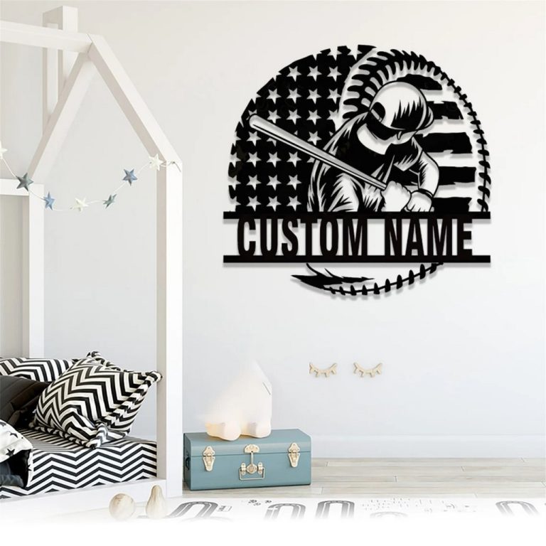 Personalized US Baseball Batter Metal Sign Custom Name Baseball Player ...