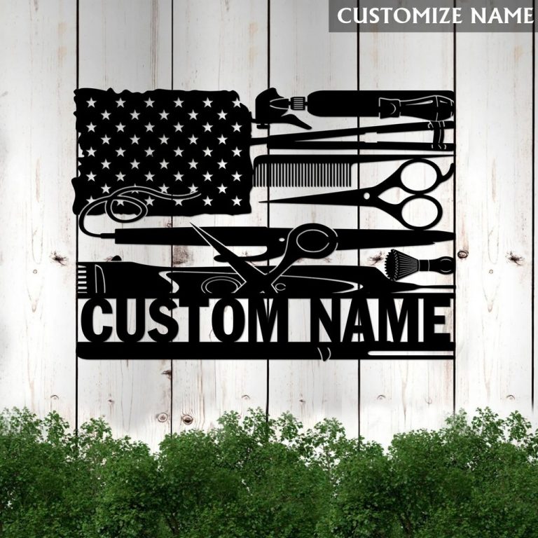 Custom Hair Salon Metal Name Sign Barber Shop Wall Decor Gift for Hair ...
