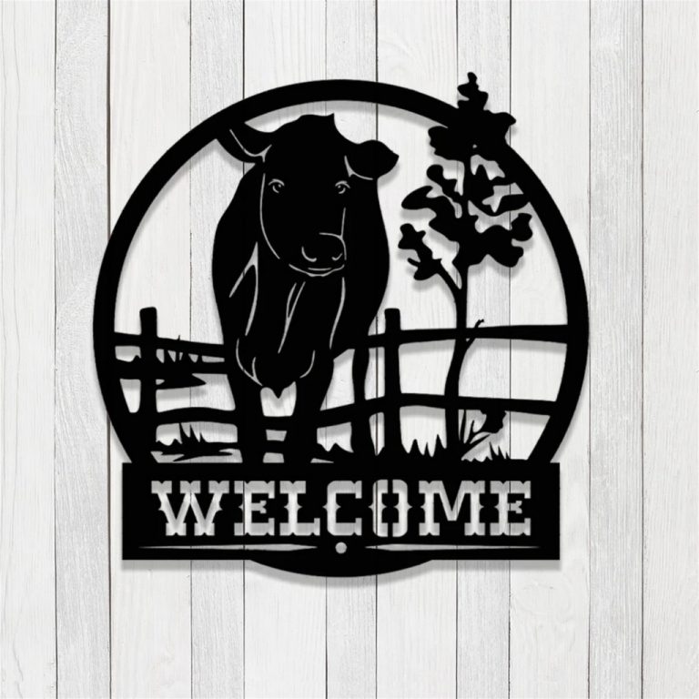 Personalized Welcome Cow Farm Metal Signs Farmhouse Wall Art Decor Gift ...
