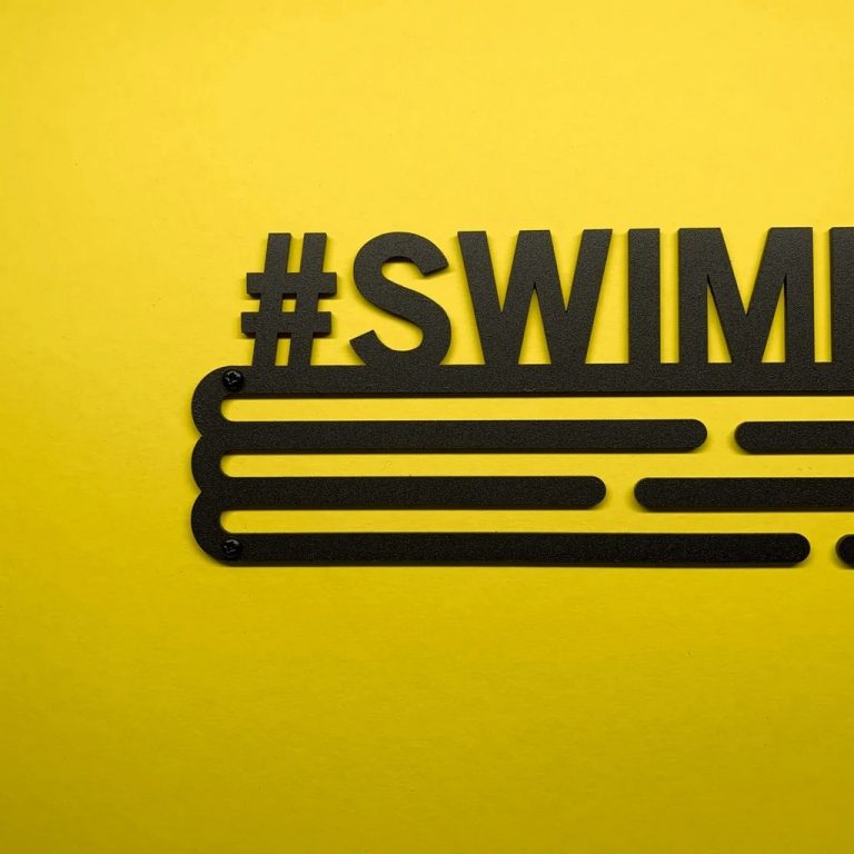 Swimmer Medal Hanger Display Wall Rack Frame With 12 Hooks For Swimming ...