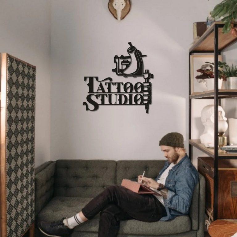 Tattoo Metal Wall Art Custom Laser Cut Metal Signs Decor Tattoo Studio - Custom Laser Cut Metal ...