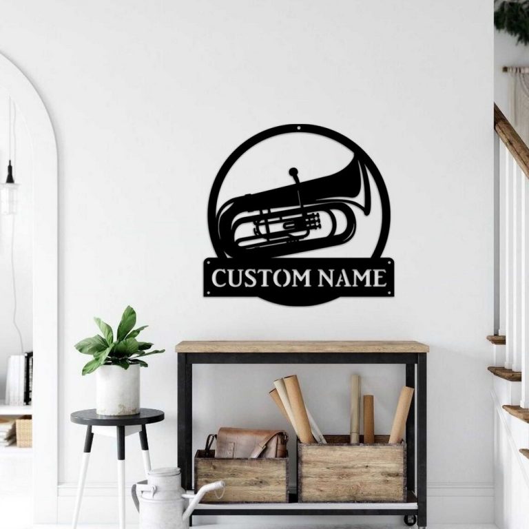 Tuba Musical Instrument Metal Art Personalized Metal Name Signs Music ...